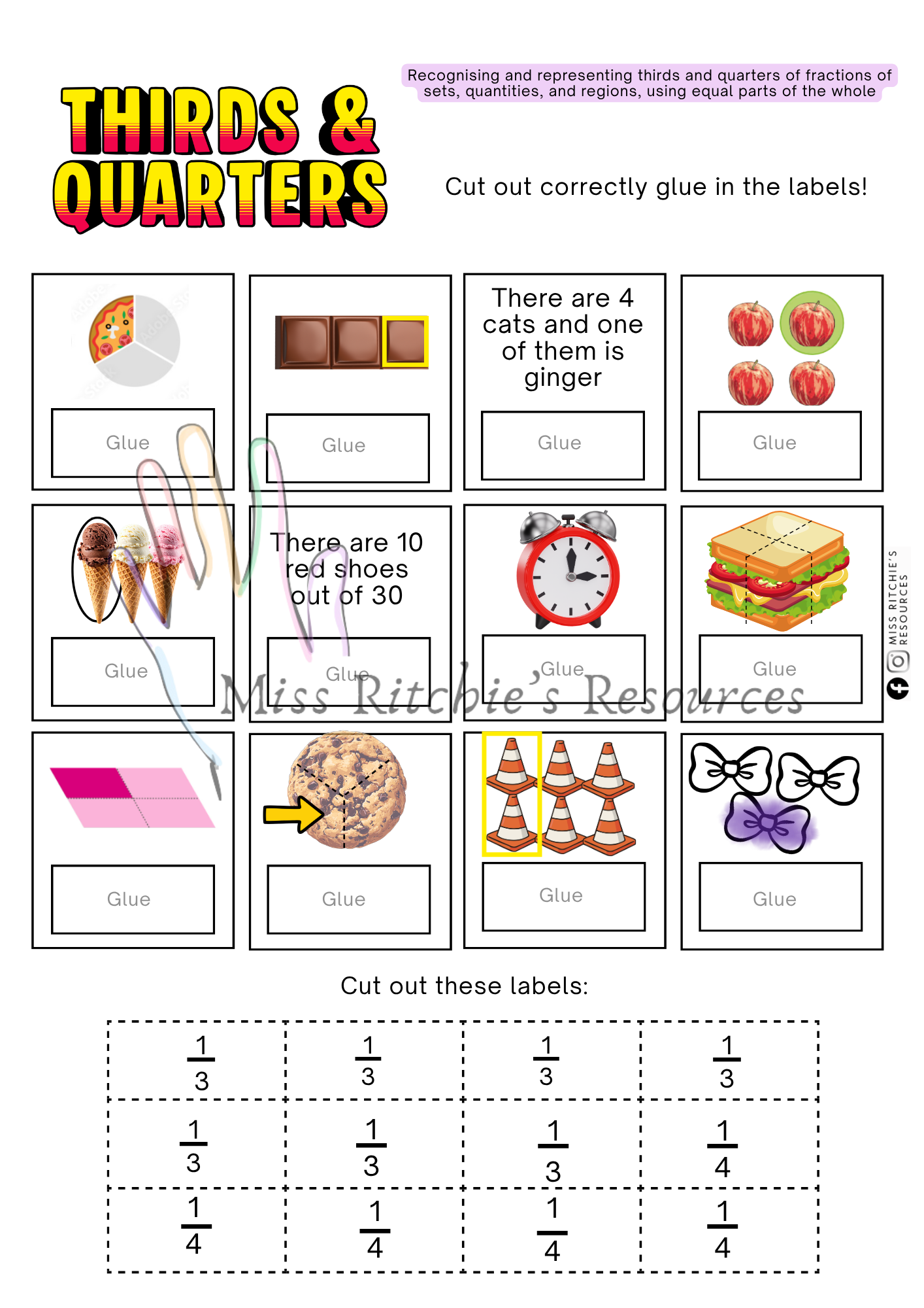 Cut and paste fractions – Miss Ritchies Resources